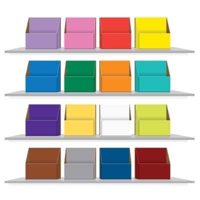 Colour Coded Storage Boxes for KS1 & KS2 Book Bands (Y992600W) | Badger ...
