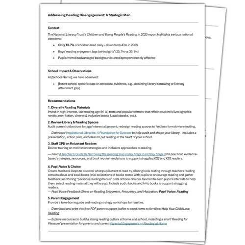 Addressing Reading Disengagement: A Strategic Plan (strategic-action ...